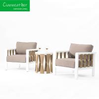 China Luxury Modern Design Outdoor Furniture Set Aluminum Frame Garden Sofas with Waterproof Upholstery Cushion for sale