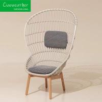 China Modern Design Aluminum Frame Water Stain Resistant Comfy Cushioning High Back Rattan Arm Chairs for Outdoor Garden Patio for sale