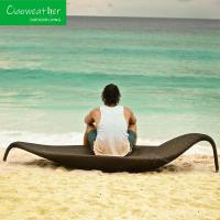 China Folded NO Outdoor Pool Leaf Design Waterproof Thick Aluminum Frame PE Rattan Hand Woven Daybed Chair Sun Bed Chaise Loungers for sale
