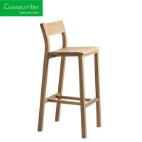 China Solid Wood Beach Bar Outdoor Waterproof Leisure Wood Bar Stool Furniture High Teak Chairs Customized Color Folded NO for sale