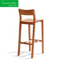 China Solid Wood Beach Bar Outdoor Waterproof Leisure Wood Bar Stool Furniture High Teak Chairs Customized Color Folded NO for sale