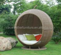 China Powder Coated Outdoor Furniture Apple Style Rattan Weaving Sofa for Backyard Relaxation for sale