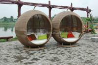 China Powder Coated Outdoor Furniture Apple Style Rattan Weaving Sofa for Backyard Relaxation for sale