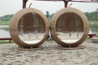 China Powder Coated Outdoor Furniture Apple Style Rattan Weaving Sofa for Backyard Relaxation for sale