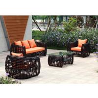 China Direct Supply Brown Rattan Garden Sofa Set With Glass Coffee Table For Outdoor Entertainment for sale