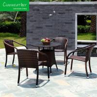 China Garden Furniture PE Rattan Chair and Foldable Wicker Table Set for Outdoor Dining at Modern Hotels for sale