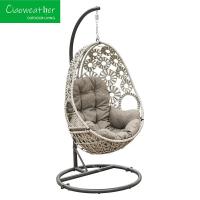 China Leisure Villa Chair Wood and Waterproof Fabric Outdoor Hanging Furniture for sale