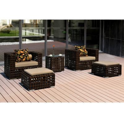 China 100% Handwoven Modern Dark Grey Garden Sets Aluminum Garden Sofa with Fabric Foam Cushion and Rope Weaving for sale