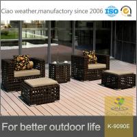 China 100% Handwoven Modern Dark Grey Garden Sets Aluminum Garden Sofa with Fabric Foam Cushion and Rope Weaving for sale