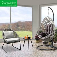 China Leisure Villa Chair Wood and Waterproof Fabric Outdoor Hanging Furniture for sale