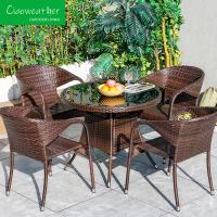 China Garden Furniture PE Rattan Chair and Foldable Wicker Table Set for Outdoor Dining at Modern Hotels for sale