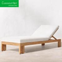 China Waterproof Cushion Wood Sun Lounger for Hotel Outdoor Furniture in Garden Courtyard for sale