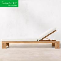 China Waterproof Cushion Wood Sun Lounger for Hotel Outdoor Furniture in Garden Courtyard for sale