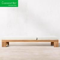 China Waterproof Cushion Wood Sun Lounger for Hotel Outdoor Furniture in Garden Courtyard for sale