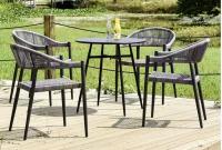 China Outdoor Garden Set Chair Rattan Chair Leisure Patio for Weather Resistant Dining Table Hand Knitting Chair for sale