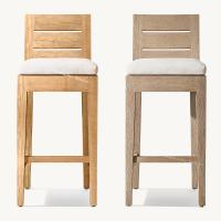 China Solid Wood Style Courtyard Teak Wood Chair for Outdoor Garden Patio Hotel Bar Stool for sale