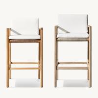 China Outdoor Furniture Garden Chair Teak Furniture Home Patio Bar Chair Rattan Chair Bar Stool Waterproof Sun Protection for sale