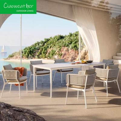 China Aluminum Frame Modern Design Garden Sofa Chair Rattan Wicker Weaving Outdoor Furniture for Hotel for sale