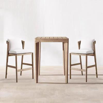 China Modern Outdoor Furniture Dining Teak Garden Chair Home Patio Bar Chair Rattan Chair Bar Stool Waterproof Sun Protection for sale