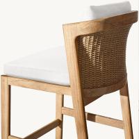 China Modern Outdoor Furniture Dining Teak Garden Chair Home Patio Bar Chair Rattan Chair Bar Stool Waterproof Sun Protection for sale