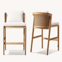 China Modern Outdoor Furniture Dining Teak Garden Chair Home Patio Bar Chair Rattan Chair Bar Stool Waterproof Sun Protection for sale