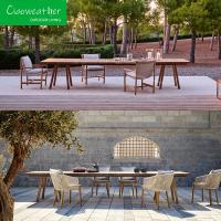 China Style Modern Outdoor Furniture Design Courtyard Expandable Dining Table Garden Set Solid Wood Teak Table for sale