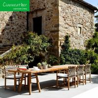 China Style Modern Outdoor Furniture Design Courtyard Expandable Dining Table Garden Set Solid Wood Teak Table for sale