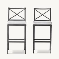 China Outdoor Bar Furniture Aluminum Tall Stools Bar Chairs With Cushion for Hotel Outdoor Garden Patio for sale