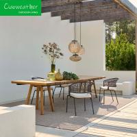 China Style Modern Outdoor Furniture Design Courtyard Expandable Dining Table Garden Set Solid Wood Teak Table for sale