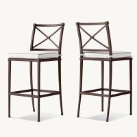 China Outdoor Bar Furniture Aluminum Tall Stools Bar Chairs With Cushion for Hotel Outdoor Garden Patio for sale