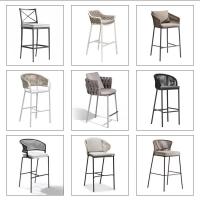 China Outdoor Bar Furniture Aluminum Tall Stools Bar Chairs With Cushion for Hotel Outdoor Garden Patio for sale