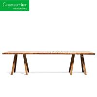 China Style Modern Outdoor Furniture Design Courtyard Expandable Dining Table Garden Set Solid Wood Teak Table for sale