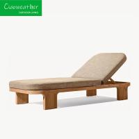 China Solid Wood Lounger Chair for Outdoor Modern Hotel Garden Durable Teak and Waterproof Swimming Pool Villa Courtyard Chaise for sale