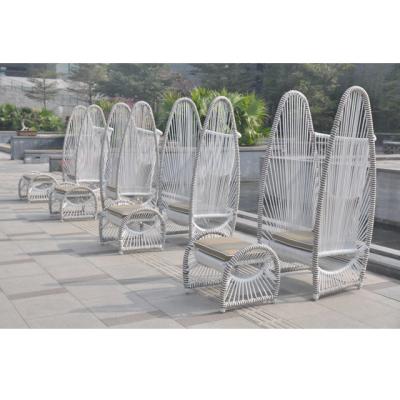 China Upgrade Your Patio with Modern Outdoor Rattan Sun Lounger Chair and Ottoman Set 5-Year Frame for sale