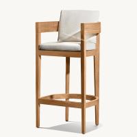 China Hotel and Bar Stool Leisure Simple Style Courtyard Teak Wood Chair for Outdoor Furniture for sale