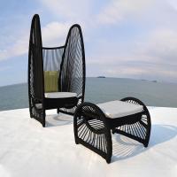 China Upgrade Your Patio with Modern Outdoor Rattan Sun Lounger Chair and Ottoman Set 5-Year Frame for sale