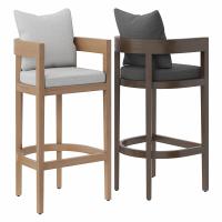 China Hotel and Bar Stool Leisure Simple Style Courtyard Teak Wood Chair for Outdoor Furniture for sale