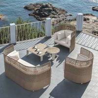 China Create a Comfortable and Stylish Outdoor Lounge with 100% Handwoven Grey Rattan Sofa Set for sale