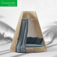 China NO Folded Modern Design Style All Weather Tapered Round Outdoor Daybed With Canopy for Garden Park Resort Hotel Furniture for sale