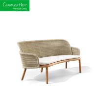 China Waterproof and Sunscreen Terrace Sofa Teakwood Frame Material Garden Sofa Set for Modern Outdoor Furniture for sale