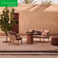 China Waterproof and Sunscreen Terrace Sofa Teakwood Frame Material Garden Sofa Set for Modern Outdoor Furniture for sale
