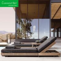 China Teak Wood Sunlounger Sun Lounger for Hotel Restaurant Banquet Home Coffee Durable Wooden Chair Outdoor Recliner Lounge for sale