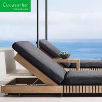 China Teak Wood Sunlounger Sun Lounger for Hotel Restaurant Banquet Home Coffee Durable Wooden Chair Outdoor Recliner Lounge for sale