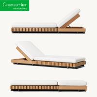 China Teak Wood Sunlounger Sun Lounger for Hotel Restaurant Banquet Home Coffee Durable Wooden Chair Outdoor Recliner Lounge for sale