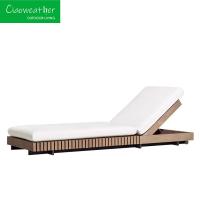 China Teak Wood Sunlounger Sun Lounger for Hotel Restaurant Banquet Home Coffee Durable Wooden Chair Outdoor Recliner Lounge for sale