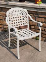 China Die Casting Aluminum Luxury Patio Bistro Garden Balcony Furniture BBQ Waterproof Dining Table And Chair For Mail Packing for sale