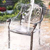 China Die Casting Aluminum Luxury Patio Bistro Garden Balcony Furniture BBQ Waterproof Dining Table And Chair For Mail Packing for sale