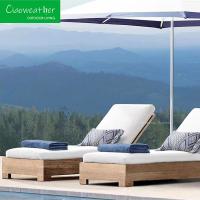 China Customized Color Teakwood Frame Wooden Villa Leisure Hotel Garden Swimming Pool Chair Courtyard Sun Lounger Sunbed Beach Waterproof Outdoor Sunlounger for sale