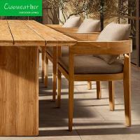 China Modern Teak Wood Armchair With Fabric Cushion Dining Chair Dining Table Teak for Hotel Restaurant Banquet Home and Coffee for sale