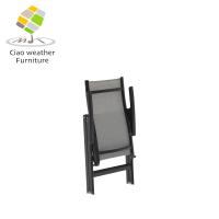 China Outdoor Furniture Glass Extension Dining Table and Folding Chair Set with Weather-resistant Materials for sale
